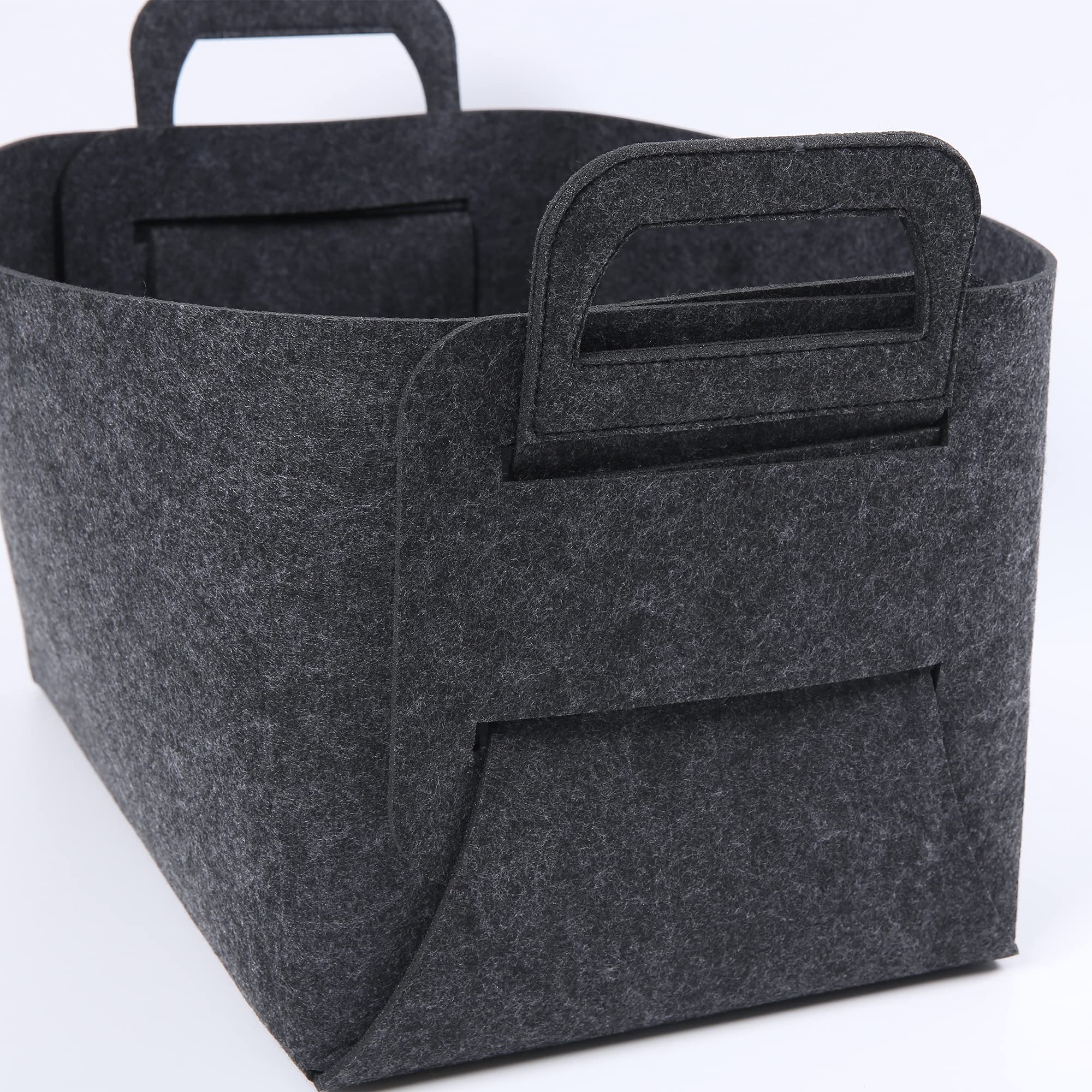 FATSINDE Reeonice YRMT Foldable Felt Storage Basket with Handles Collapsible Fabric Storage Bin Cube Container Organizer for Nursery,Office,Bedroom,Baby-Clothes Toys Blanket Organizing