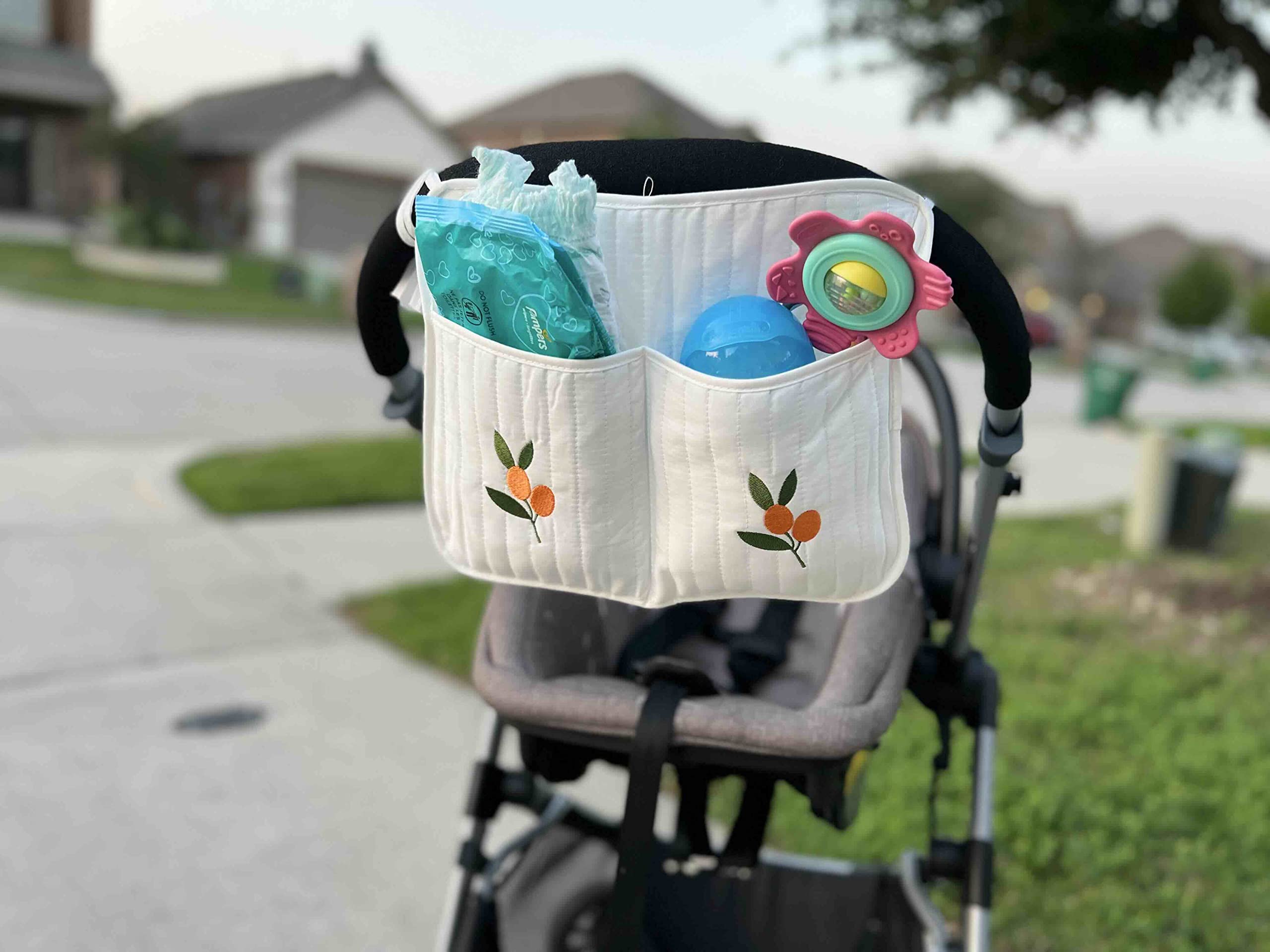 2 Pieces Nursery Hanging Organizer For Crib and Changing Table-Double Pocket Hanging Bag-Hanging toy storage-Cotton and Machine washable (Olive)