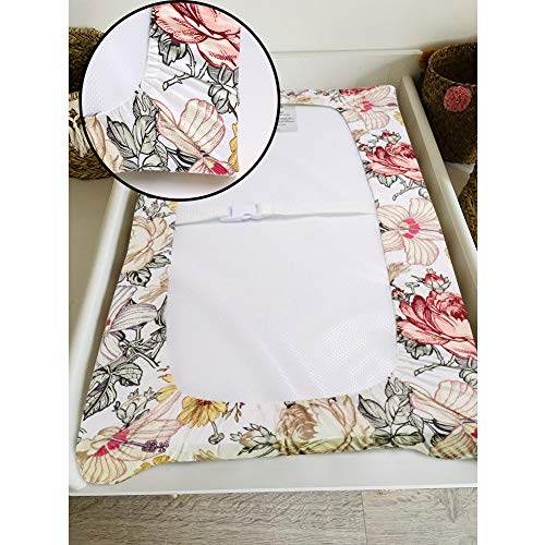 Baby Floral Diaper Changing Pad Cover Cradle Mattress Sheets, Infant Stretchy Fabric Changing Table Cover Changing Mat Cover Baby Nursery Diaper Changing Pad Sheets (Floral)