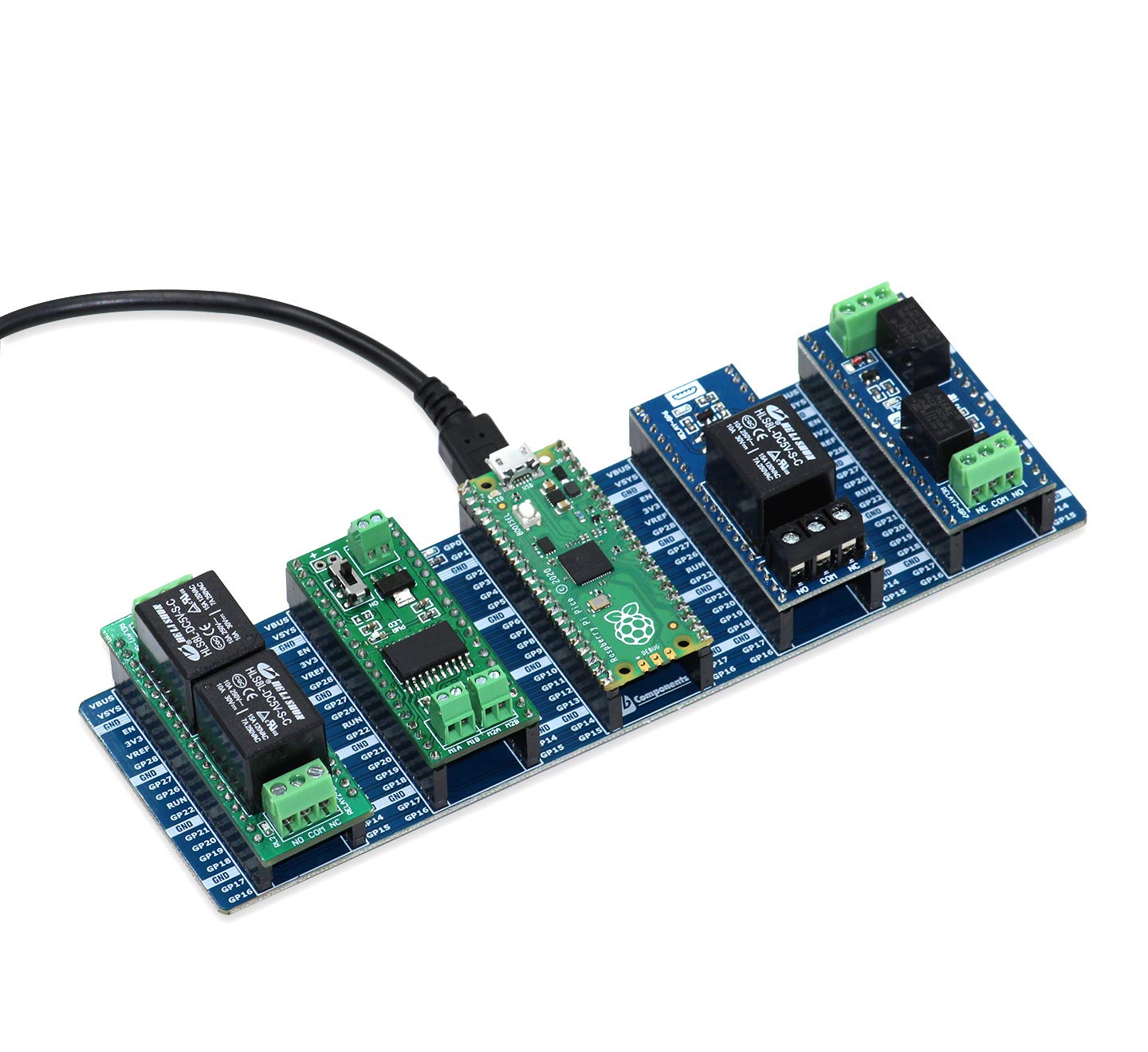 sb components Raspberry Pi Pico Board with Pico 4 Channel Expander Pico I/O GPIO Expansion Board for Raspberry Pi Pico, Raspberry Pi Pico Kit
