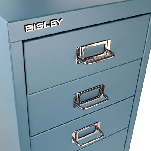 Bisley 6 Drawer Steel Under-Desk Multidrawer Storage Cabinet, Steel Blue (MD6-SB)