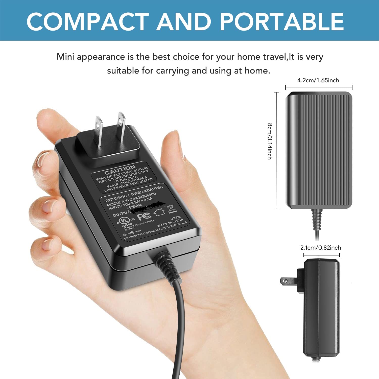 15V Universal Adapter for Theragun Mini G4, Theragun Prime, Mini-PKG-US Mini-PKG-AU Brookstone Shiatsu Massager, Car Jump Starter, Car Booster, Litter Robot, Compatible with AIMTOM SPS-155 Power Cord