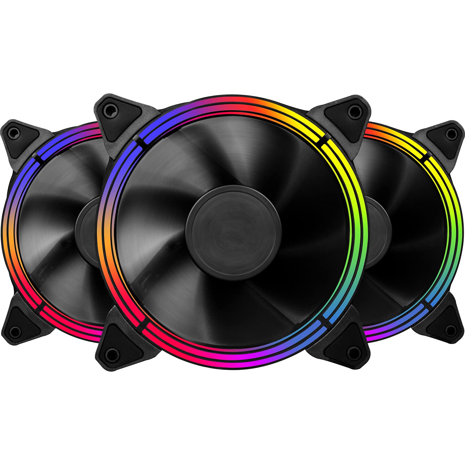 1ST PLAYER 120mm RGB Case Fan G3 Combo, 3 Pack Computer Fans for Gaming PC Cooling, High Performance Speed, Adjustable LED Lighting, Remote Control, Hydraulic Bearing Quiet, 5V 3PIN Motherboard Sync
