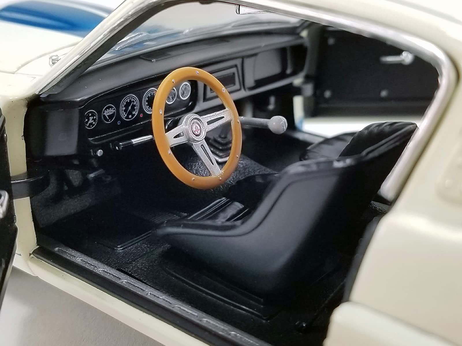 1965 Shelby GT 350R #7 "Stirling Moss White with Blue Stripes Limited Edition to 516 Pieces Worldwide 1/18 Diecast Model Car by Acme A1801814