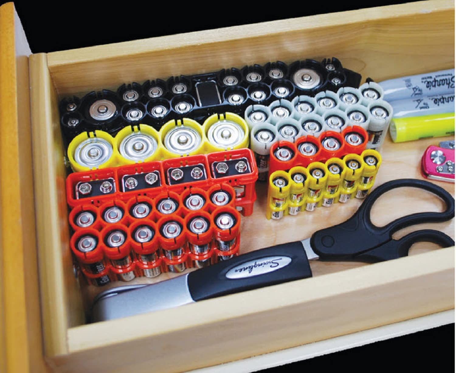 AAA Battery Storage Caddy by Storacell, Military Green, Holds 6 Batteries (Not included)