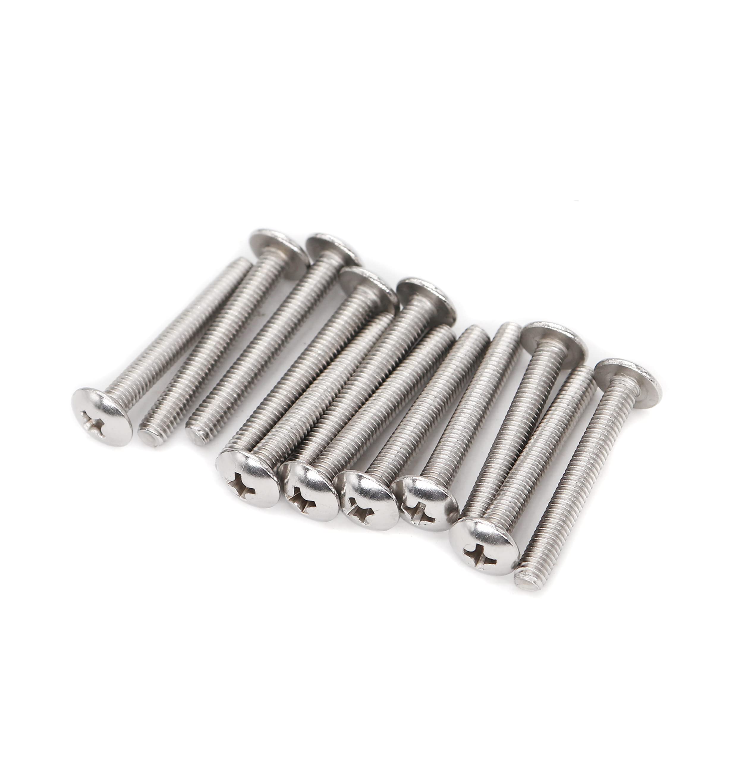 cSeao 30pcs M4x30mm Truss Head Drawer Pull Knobs Screws, Phillips Drive, Full Thread, 304 Stainless Steel