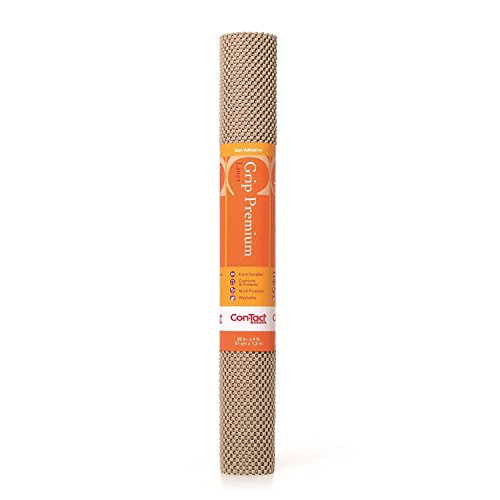 Con-Tact Brand Grip Premium Shelf Liner, Thick and Non-Adhesive Drawer Liner, Multi-Purpose and Easy to Use, 20" x 4', Taupe, Pack of 6