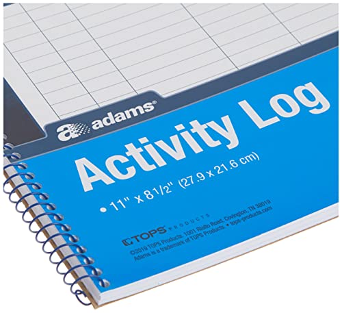 Adams Activity Log Book, Spiral Bound, 8.5 x 11 Inches, 100 Pages, White (S1185ABF)