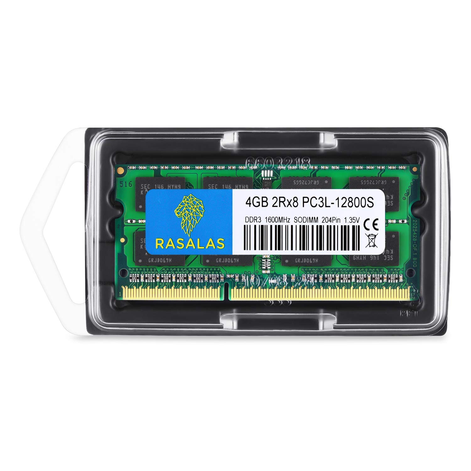 8GB (2X 4GB) PC3L-12800S DDR3L 1600MHz 4GB RAM DDR3L PC3L-12800S 1600MHZ SODIMM 2Rx8 1.35V 204Pin CL11 Rasalas Memory kit for Laptop/Notebook/AIO Computer Upgrade