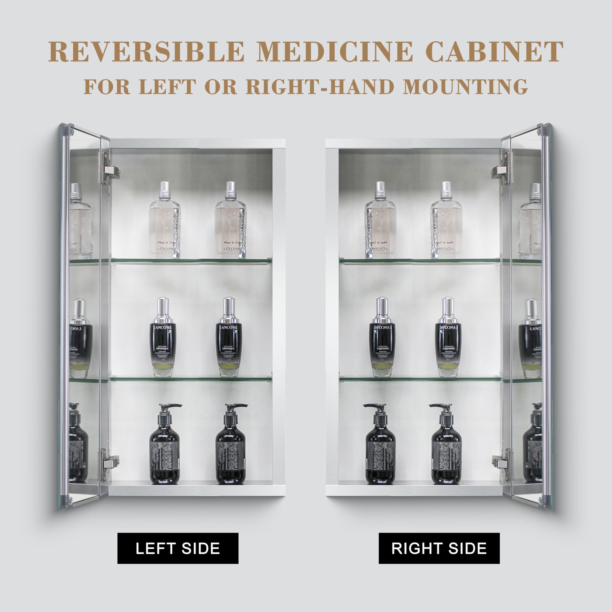 15x26 Inch Medicine Cabinet with Mirror Bathroom Adjustable Shelf Wall Mounted Or Successed White Modern Contemporary Metal Finish Includes Hardware Included