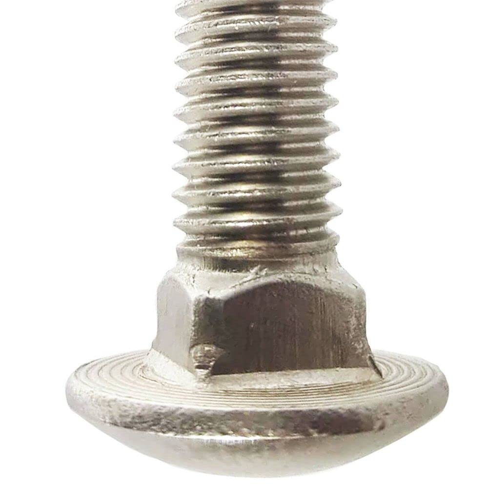 25 Pcs 1/4-20 X 5/8" Carriage Bolts Stainless Steel 18-8 Round Head