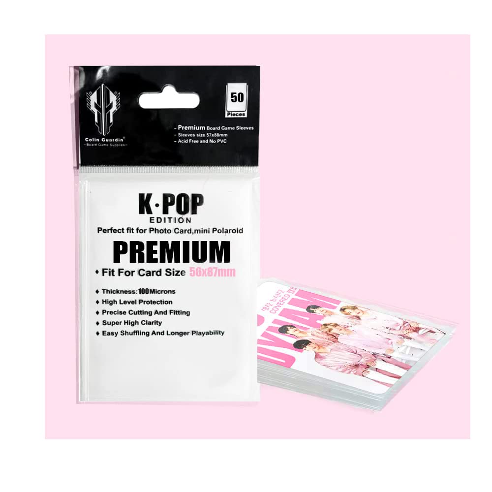 8pack Kpop Photocard Sleeves Protector 56x88mm 100 Micron Clear Card Sleeves Perfect fit Kpop Standard Size Compatible for Korean Idol Twice BTS Seventeen APINK April Blackpink