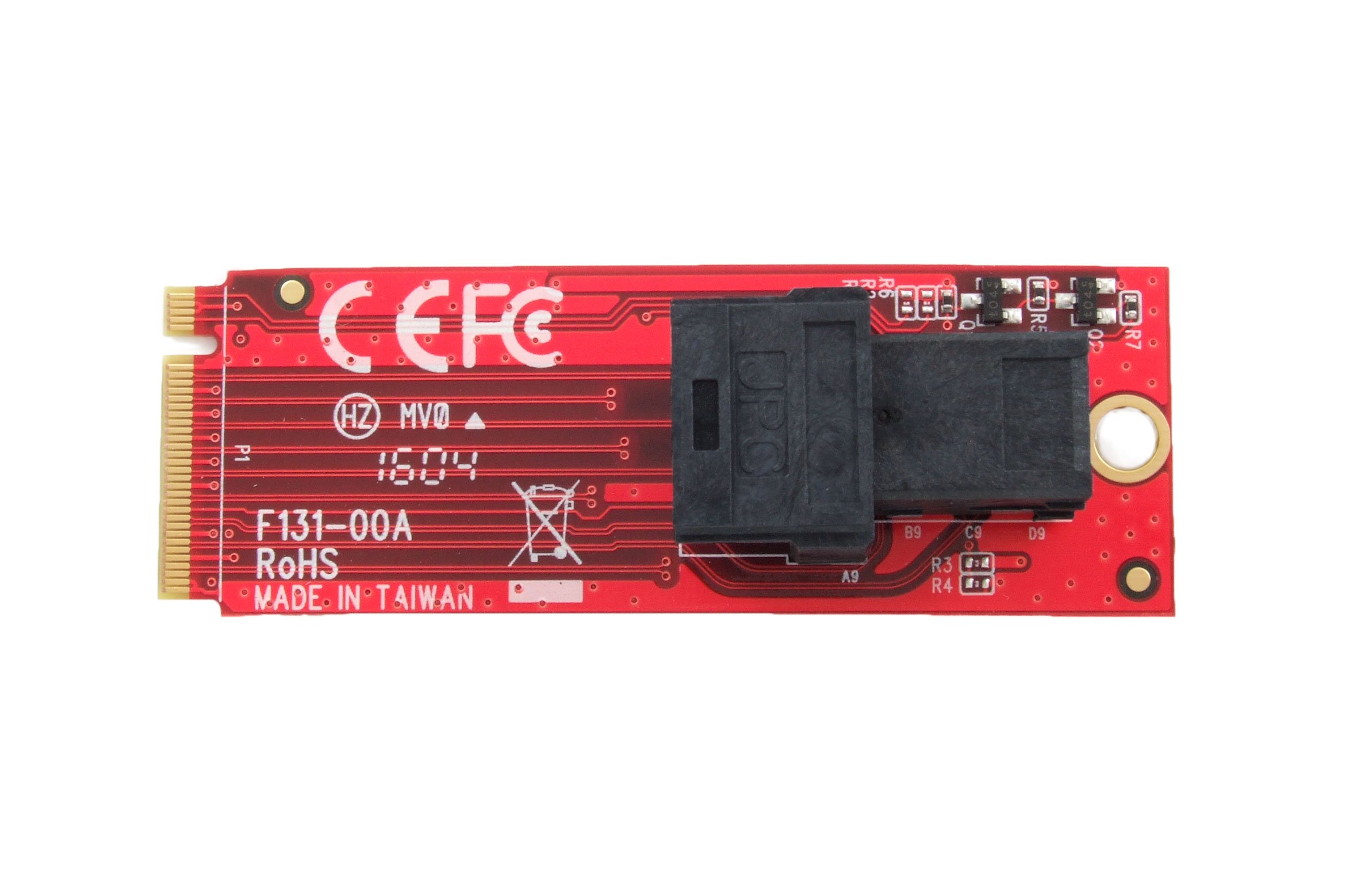 Ableconn M2-U2-131 M.2 Module with SFF-8643 Mini-SAS HD 36Pin Connector for U.2 (SFF-8639) PCIe-NVMe SSD - Support Intel 750 2.5-inch U.2 SFF SSD