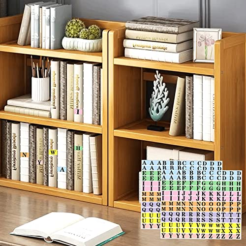 Alphabet Book Spine Labels Alphabet Letters Teacher Supplies Stickers for Classroom 520 Pcs A-Z Tab Dividers Stickers File Folder Labels Library Books Bin Shelf Labels for Classroom Book Organization