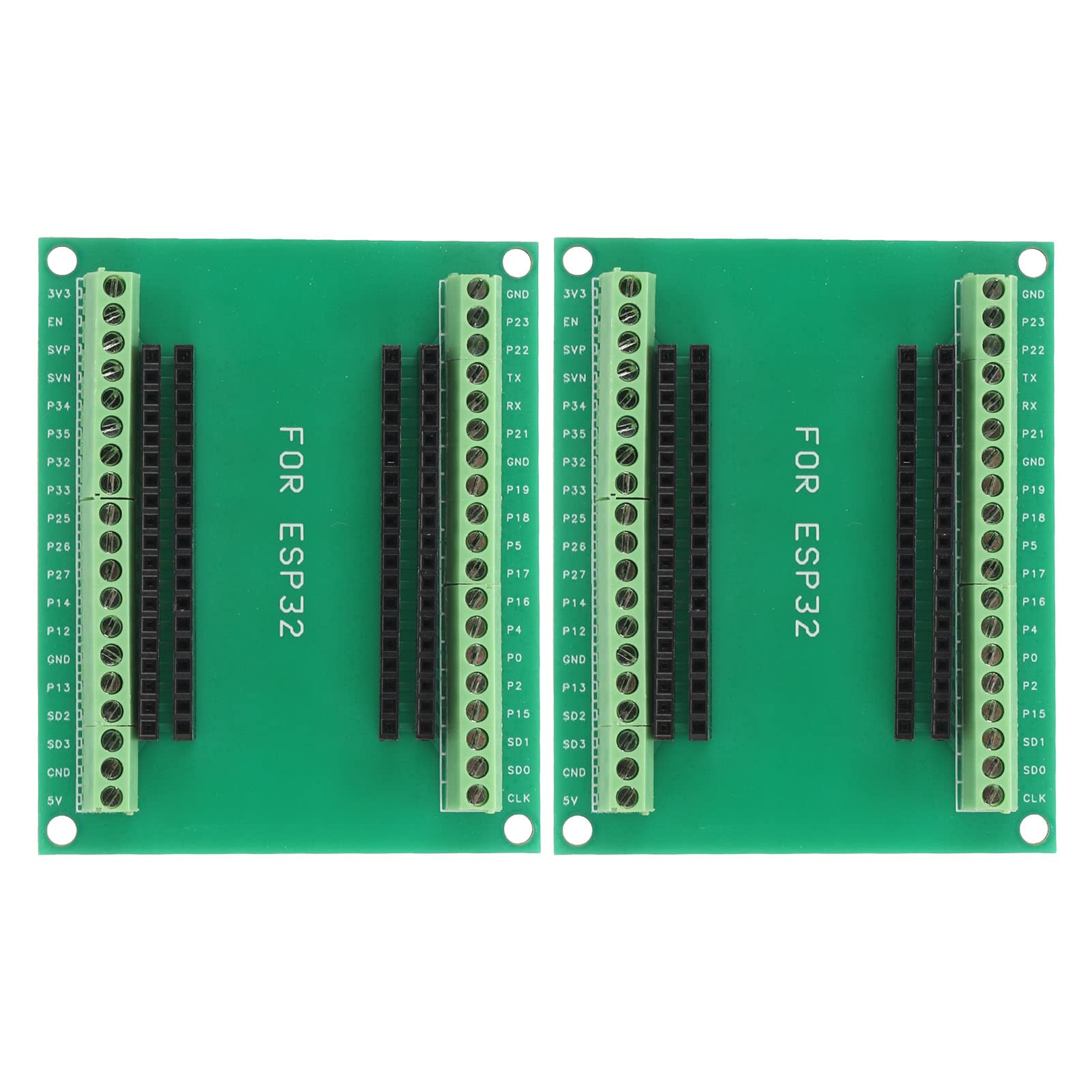 2Pcs ESP32 Development Board, 38 Pin 2 in 1 Dual Cores CPU WiFi Bluetooth Board, Low Power Consumption Processor for 38 Pin Narrow ESP32