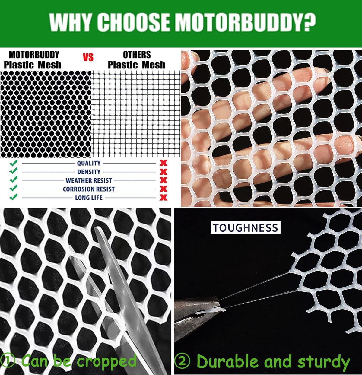 15.7IN x 10FT White Plastic Chicken Wire Fence Mesh,Hexagonal Plastic Poultry Netting for Chicken,Upgraded Plastic Garden Mesh Fencing for Gardening Wire Frame for Crafts, Balcony Protection Net