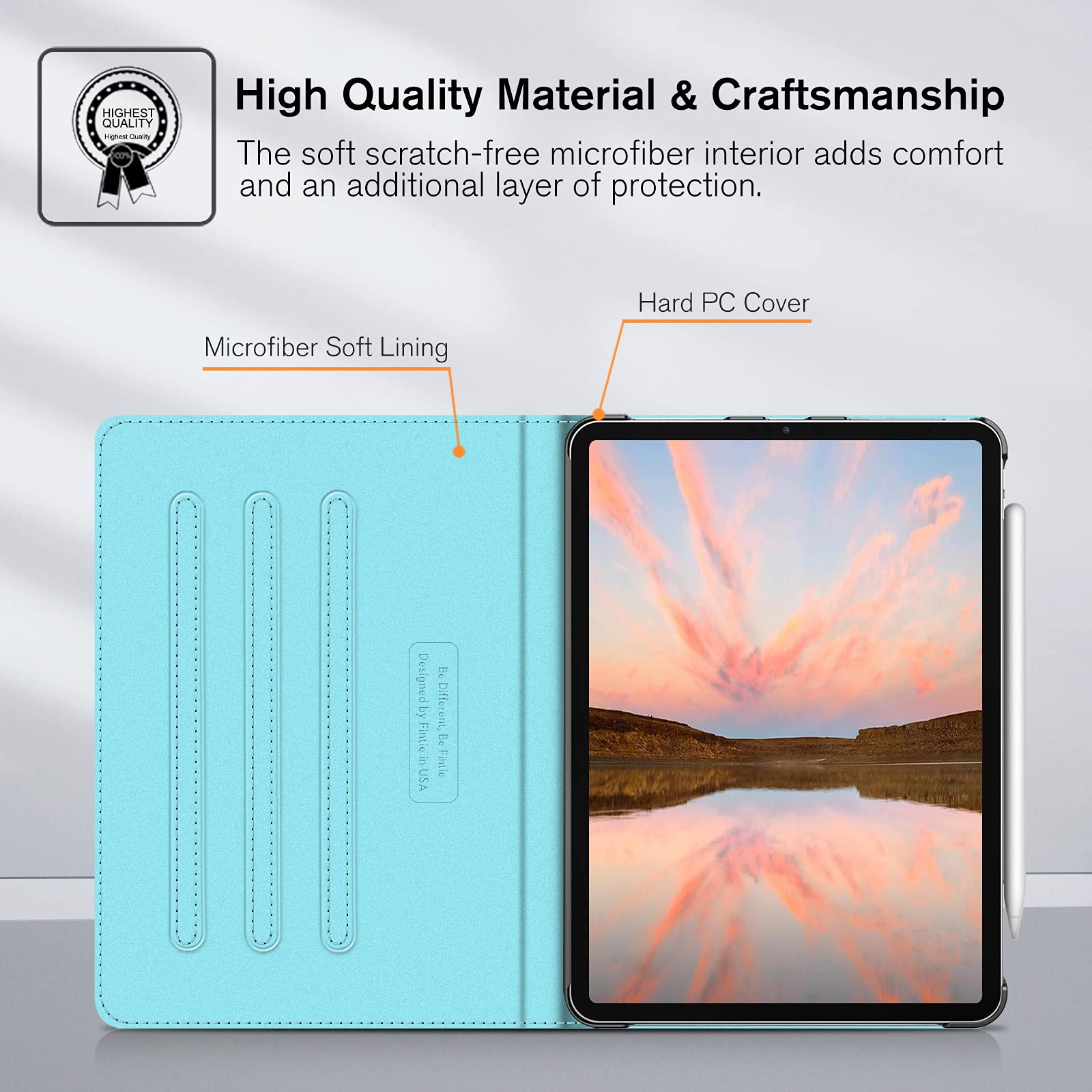 Fintie Case for iPad Pro 11-inch (4th / 3rd Generation) 2022/2021 - Multiple Angles Viewing Folio Stand Cover with Pencil Holder & Pocket, Also Fit iPad Pro 11" 2nd/1st Gen, Blossom