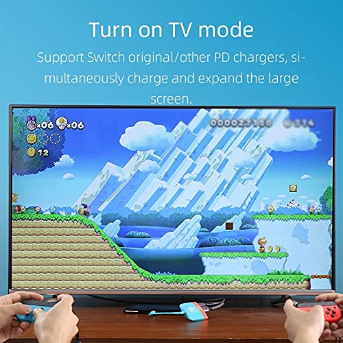 CUJUX Multi-Function Portable Docking Station USB C to 4K HDMI-Compatible USB 3.0 PD for MacBook Pro (Color : Red Blue)