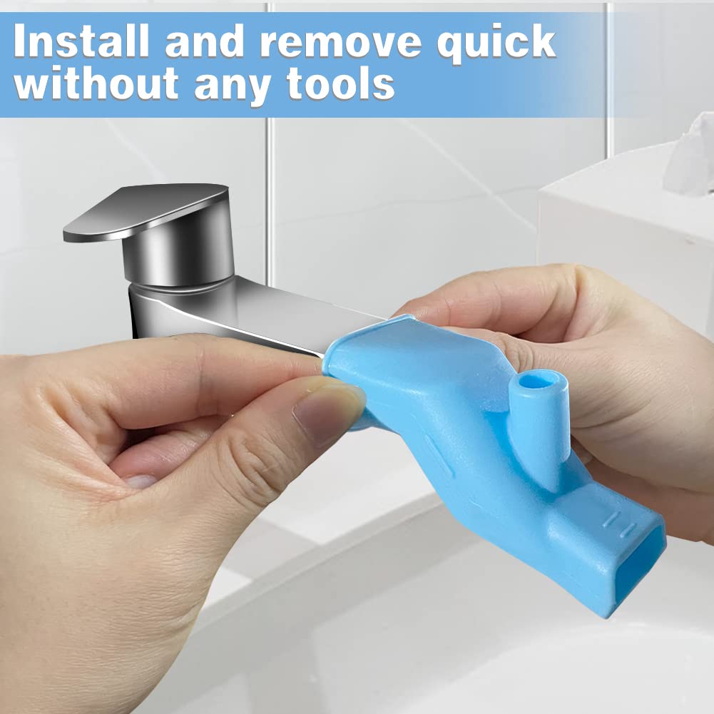 6Pcs Silicone Faucet Extender for Kids,Faucet Connector Kitchen Water Tap Extension,Portable Kitchen Sink Faucet Attachment,Baby Bath Tub Faucet Cover Bathroom Accessories