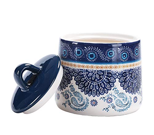 Bico Blue Talavera Ceramic Sugar and Cream Set, Dishwasher Safe