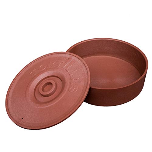 Caspian 8-1/2"Dia Brown Brick Color Tortilla Keeper/Warmer/Server Pancake Keeper with Lid, Food Container, Perfect for Keeping Tortillas, Pancakes, Waffles, Taco Warm, 1 Piece