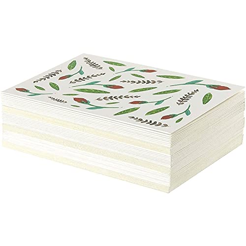 All Occasion Greeting Cards - Watercolor Nature Design - Beautiful Leaves Pattern - Includes 48 Cards and Envelopes - 4 x 6 Inches