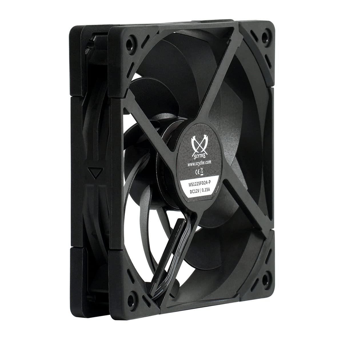 Scythe Wonder Snail 120 PWN - 2400 RPM, 120mm x 25mm Static Pressure Optimized High-Performance Computer Case Fan, Fluid Dynamic Bearing, 4-Pin Connector, Single Pack, Black