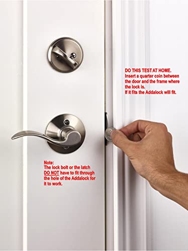 Addalock The Original Portable Door Lock by Rishon Enterprises for Home Security Used as an Apartment Security Lock, Travel Door Lock, AirBNB Lock and Dorm Room Essentials, 2 pck