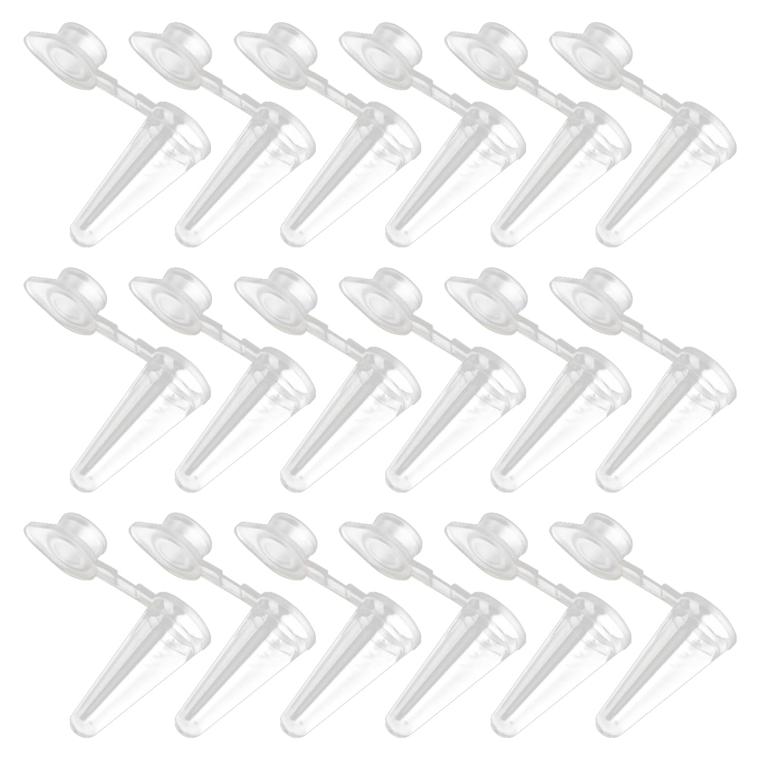 Bettomshin 1000Pcs 0.1ml Conical Centrifuge Tubes, with Snap Cap, Transparent Mini Plastic Microcentrifuge Test Tubes Storage Containers for Beads Specimen Sample Lab
