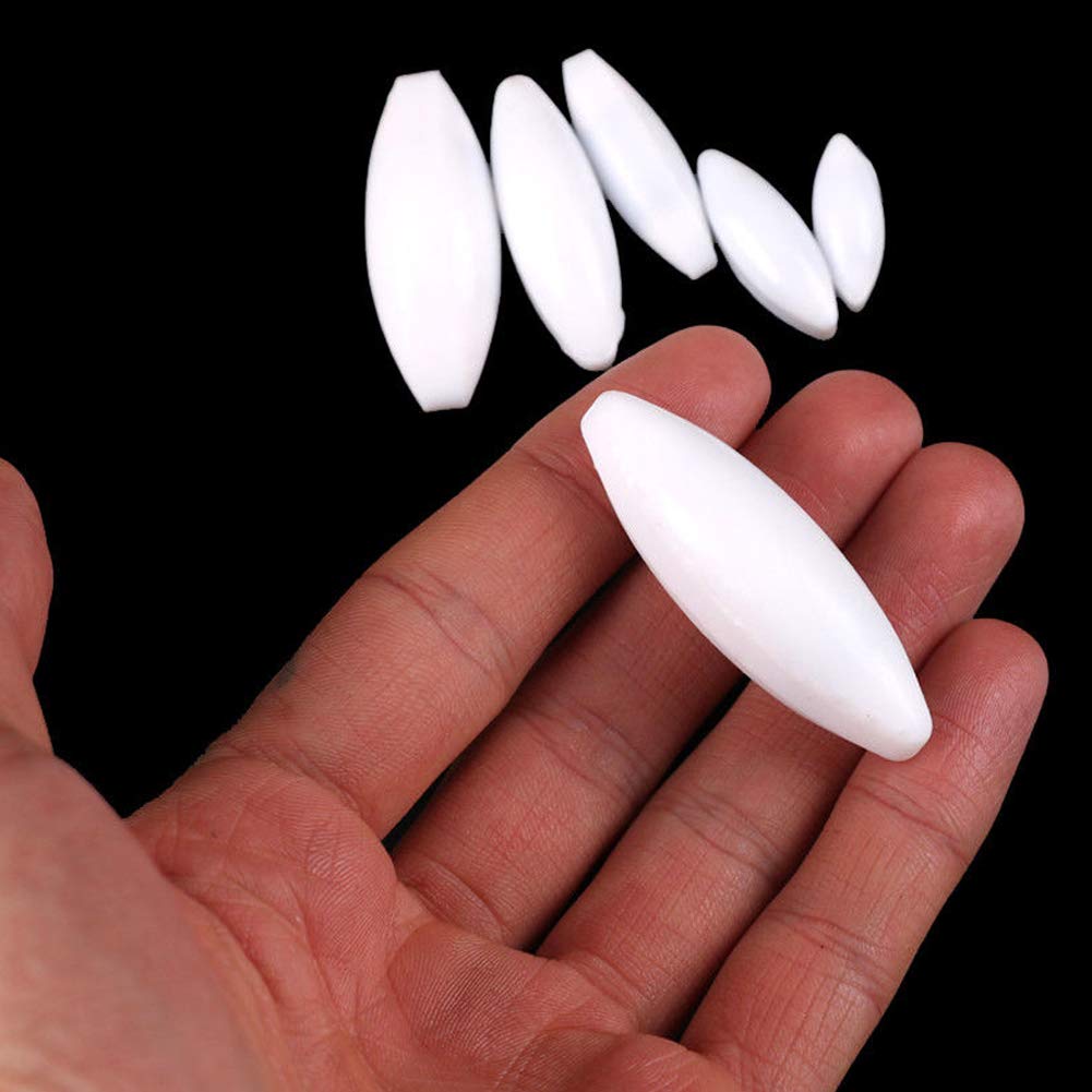 Buytra 7 Pieces Magnetic Stir Bars Egg Shape - PTFE Magnetic Stirrer Mixer Stir Bar and 11.8" Magnetic Stir Bar Retriever, White
