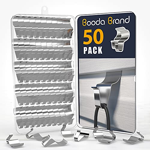 Booda Brand Siding Hooks (50 Pack), Heavy Duty Stainless Steel Vinyl Siding Hangers, Low Profile No Hole Siding Clips for Hanging Lights Wreath Decorations Outdoor