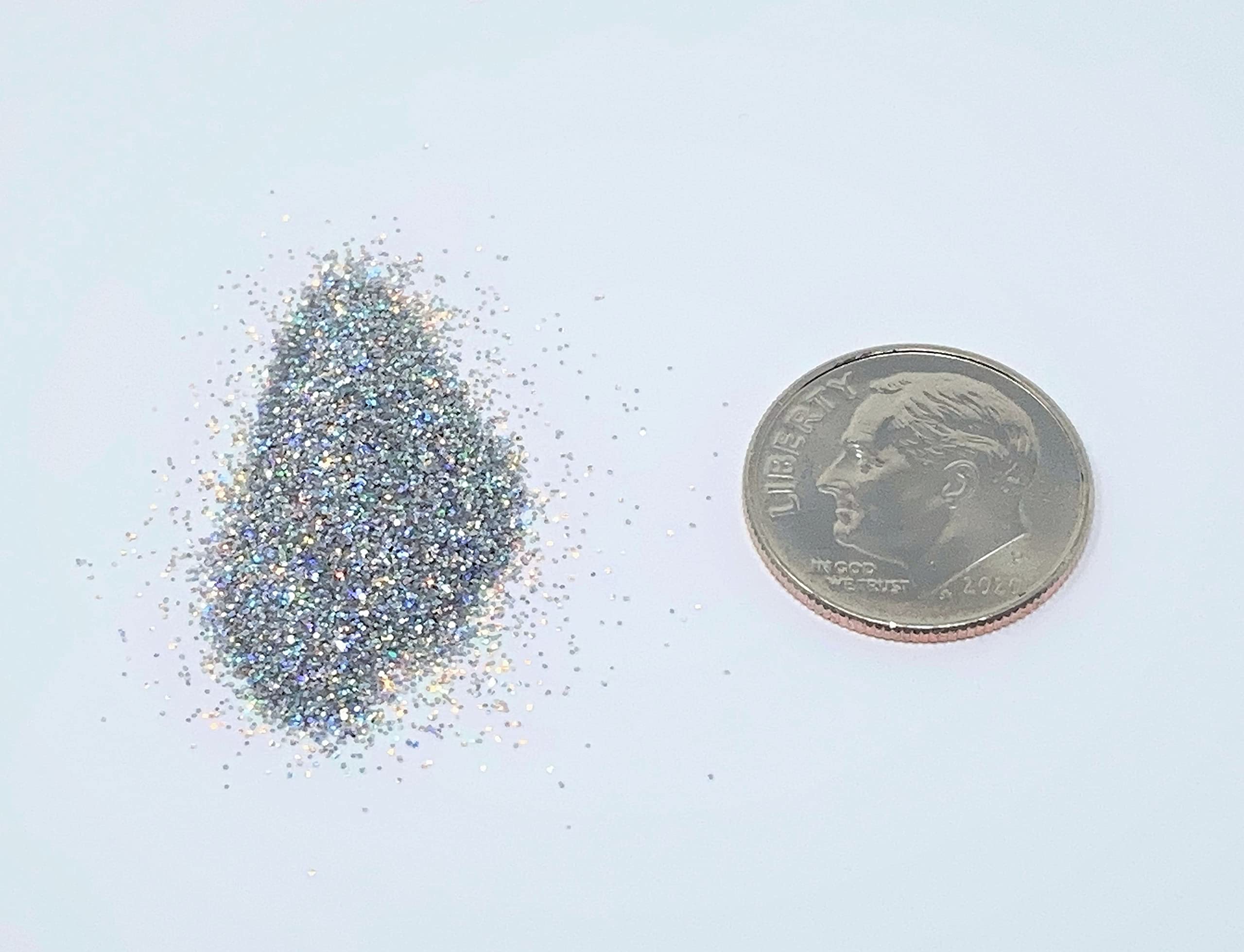 DIY Kit Creations: Biodegradable Ultra-Fine Cosmetic Grade Glitter 0.75 oz jar - Vegan & Cruelty Free (Holographic Silver)