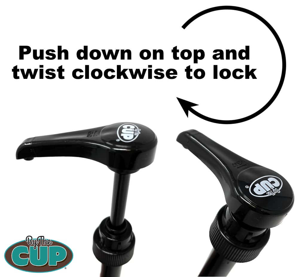 By The Cup Universal Black Coffee Syrup Pump (Pack of 6) - Fits Upouria, Torani Syrups, Davinci, Monin (1L Plastic Only)