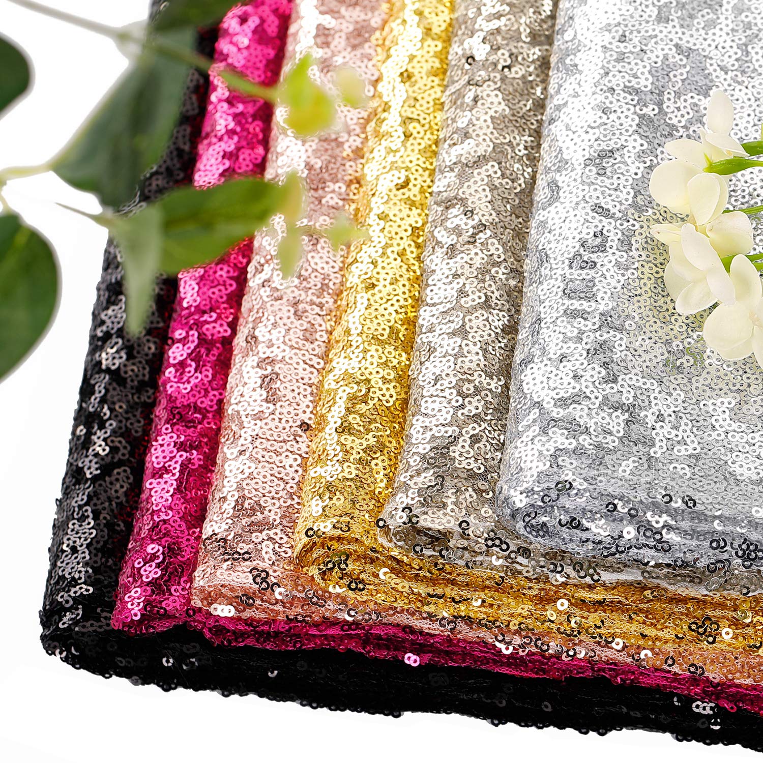 12x72 Inch Peomeise Sequin Table Runner for Party Event Decorations