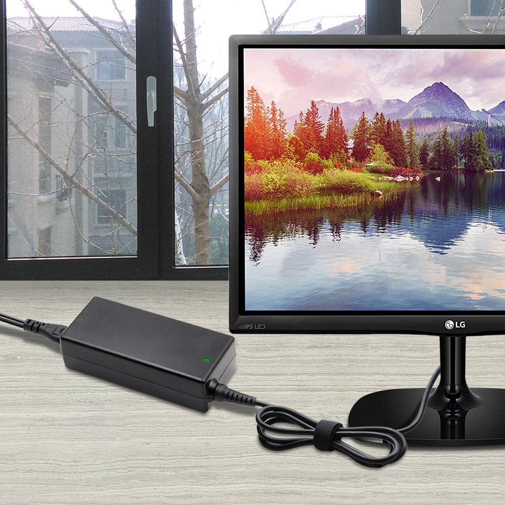 Powseed for LG Monitor Power Cord 19V DC Power Supply AC Adapter with 10FT Cable for LG Electronics 19'' 20'' 22'' 23'' 24'' 27'' LED LCD Monitor Widescreen LED LCD HD TV