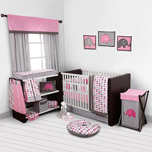 Bacati - Elephants Pink/Grey Elephants Mini Changing Pad Cover