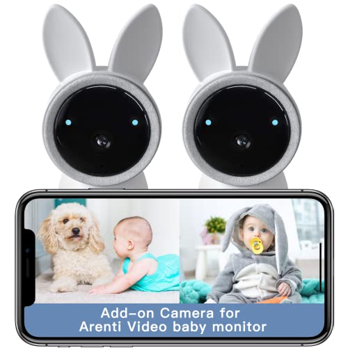 Baby Monitor with Camera and Audio,Add-one Camera for Arenti,2K Ultra HD WiFi Baby Camera,Night Vision,Lullabies,Cry Detection,Temp & Humidity Sensor,Two Way Talk,App Control(Single Camera)