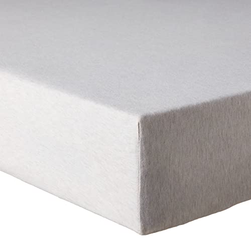 Amazon Basics 100% Cotton Jersey Fitted Baby Crib Sheet, Fits up to 6-Inch Mattress - 28 x 52-Inch, Oatmeal, Solid