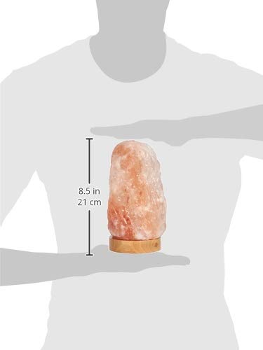Amazon Basics Natural Himalayan Salt Lamp, Wood Base with Dimmer Switch - Crystal Pink, 5-7 Pounds
