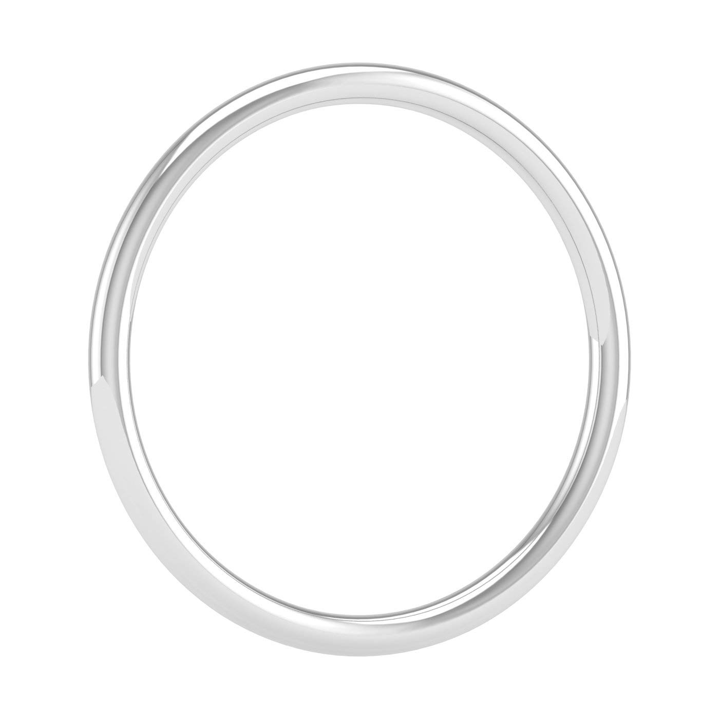 14K White Gold 1.5mm Plain Wedding Band (Ring Size 5.25)