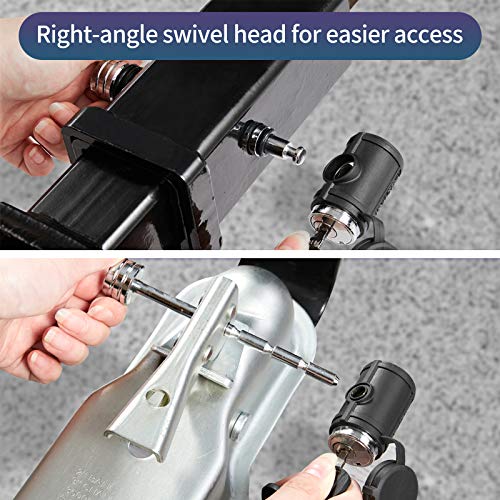 METOWARE Trailer Hitch Lock& Coupler Lock Kit, Swivel Head Hitch Receiver Pin Lock, 5/8" Dia Pin Lock and 1/4β Dia 1" to 3" Adjustable Span Trailer Lock