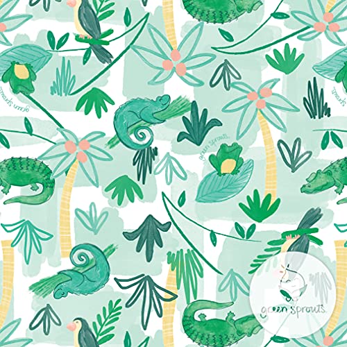 i Play Boys Reusable Absorbent Baby Swim Diapers Green Tropical Jungle 3T