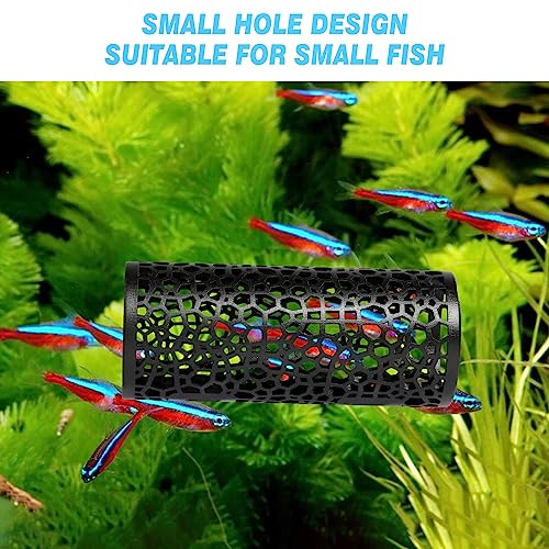 Abizoo Betta Fish Toys,Betta Tunnel Black,Small Hole Hollow Betta Fish cave,Safer for Small Fish Shrimp Betta Guppies,Aquarium Decor Fish Tank Accessories Decorations Hideout Tube