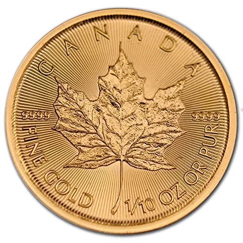 1979 - Present (Random Year) CA 1/10 oz Canadian Gold Maple Leaf Coin Brilliant Uncirculated (BU) with a Certificate of Authenticity $5 BU