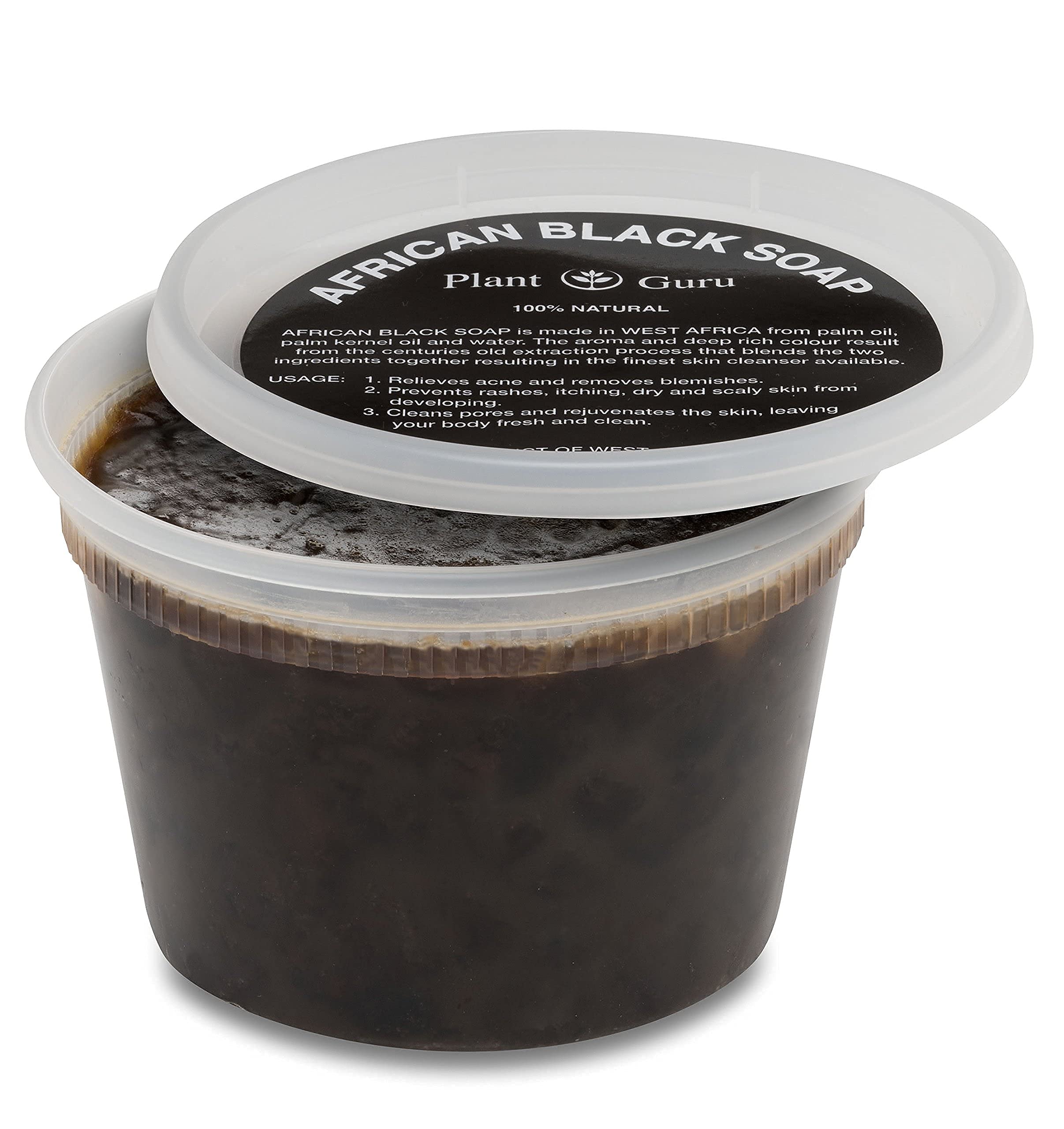 African Black Soap Paste 16 oz. / 1 lb. - 100% Raw Pure Natural From Ghana. Acne Treatment, Aids Against Eczema & Psoriasis, Dry Skin, Scars and Dark Spots. Great For Pimples, Blackhead.
