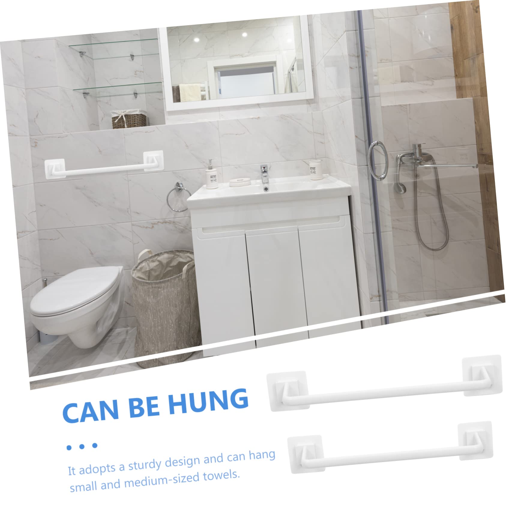 2pcs Nail Towel Rack Towel Hanging Rack Kitchen Towel Shelf Adhesive Towel Rack Plastic Towel Shelf Nail- Towel Holder Household Towel Rack Bathroom Supplies