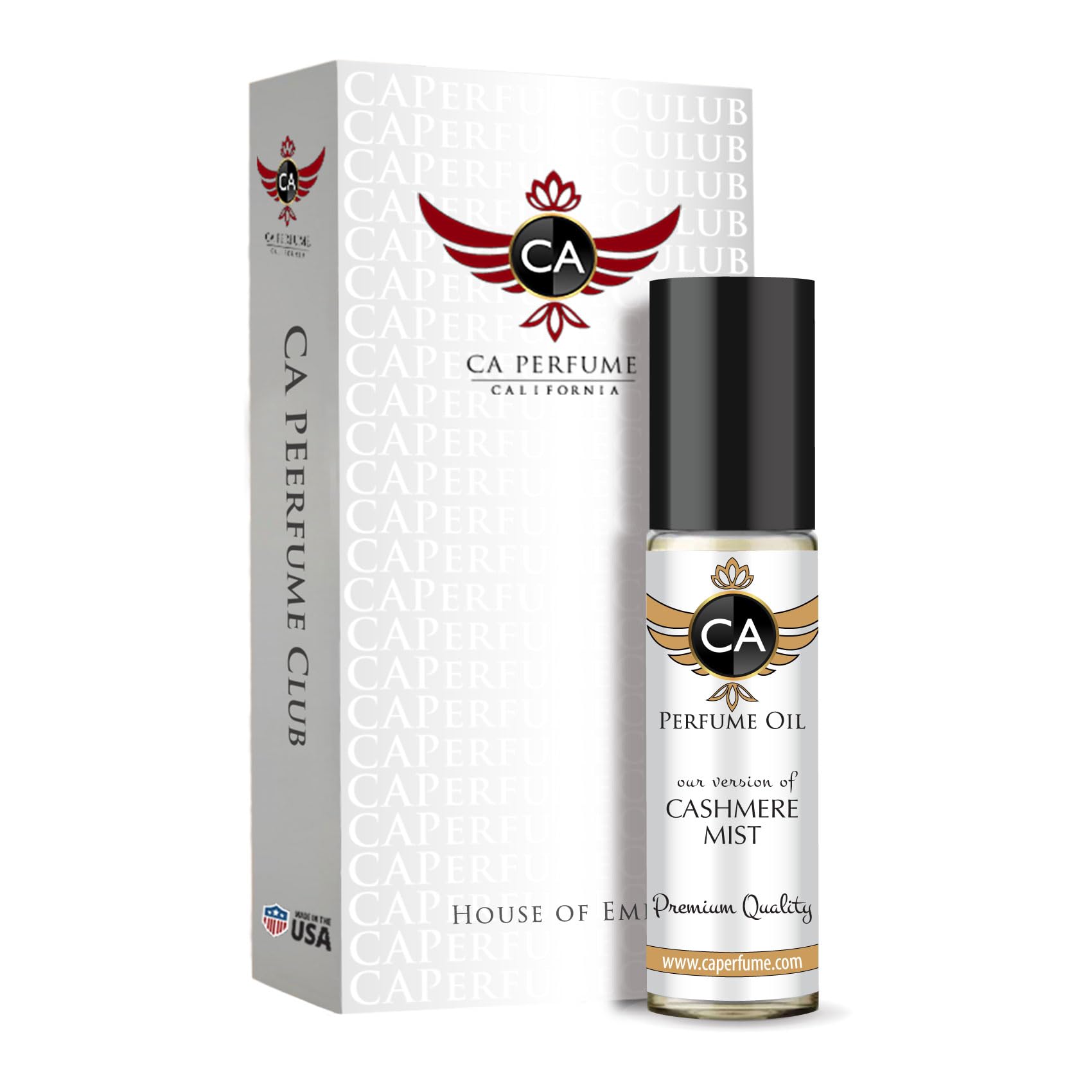 CA Perfume Impression of Cashmere Mist For Women Replica Fragrance Body Oil Dupes Alcohol-Free Roll-On 0.3 Fl Oz/10ml