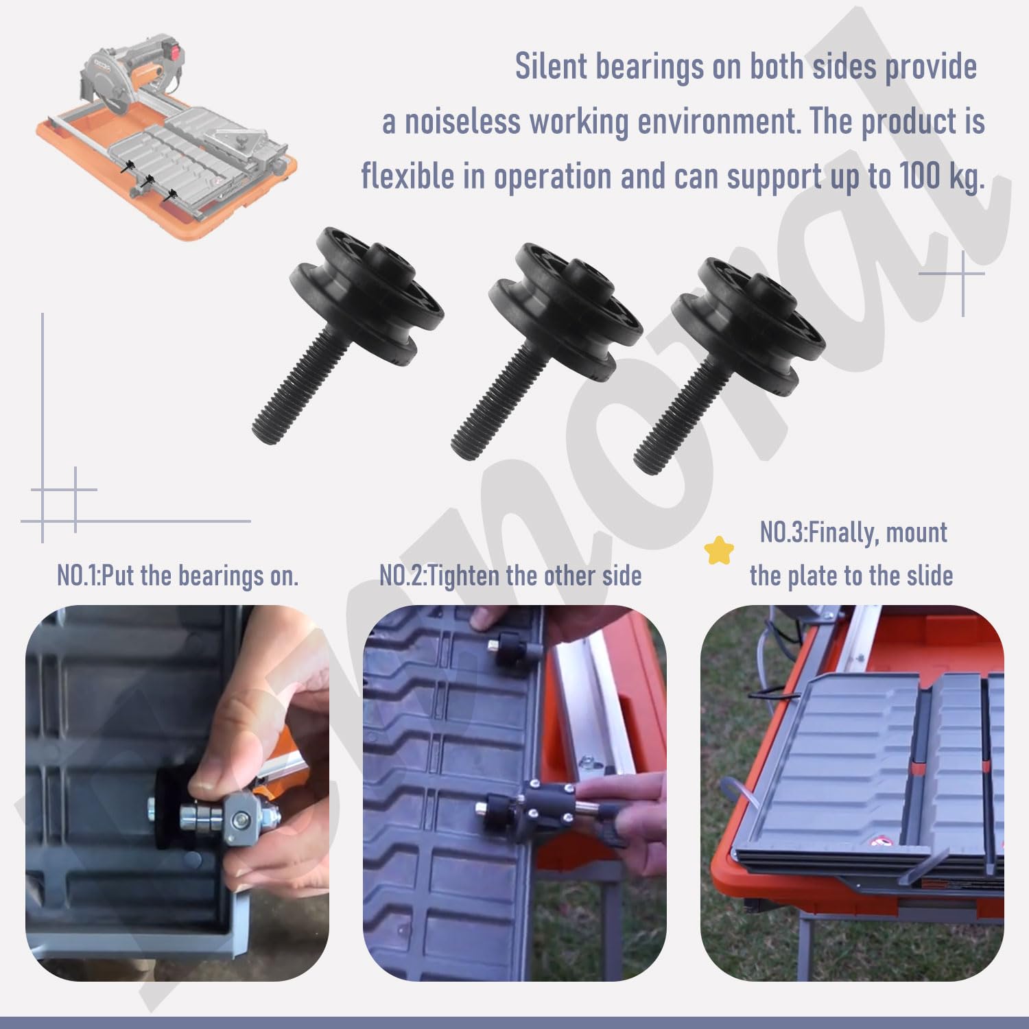 305784005 305784001 Tile Saw Roller Assembly Compatible with Ryobi DT180EVO for Ridgid 7" Tile Saw R4030, R4030S and R4031 (3 PCS)