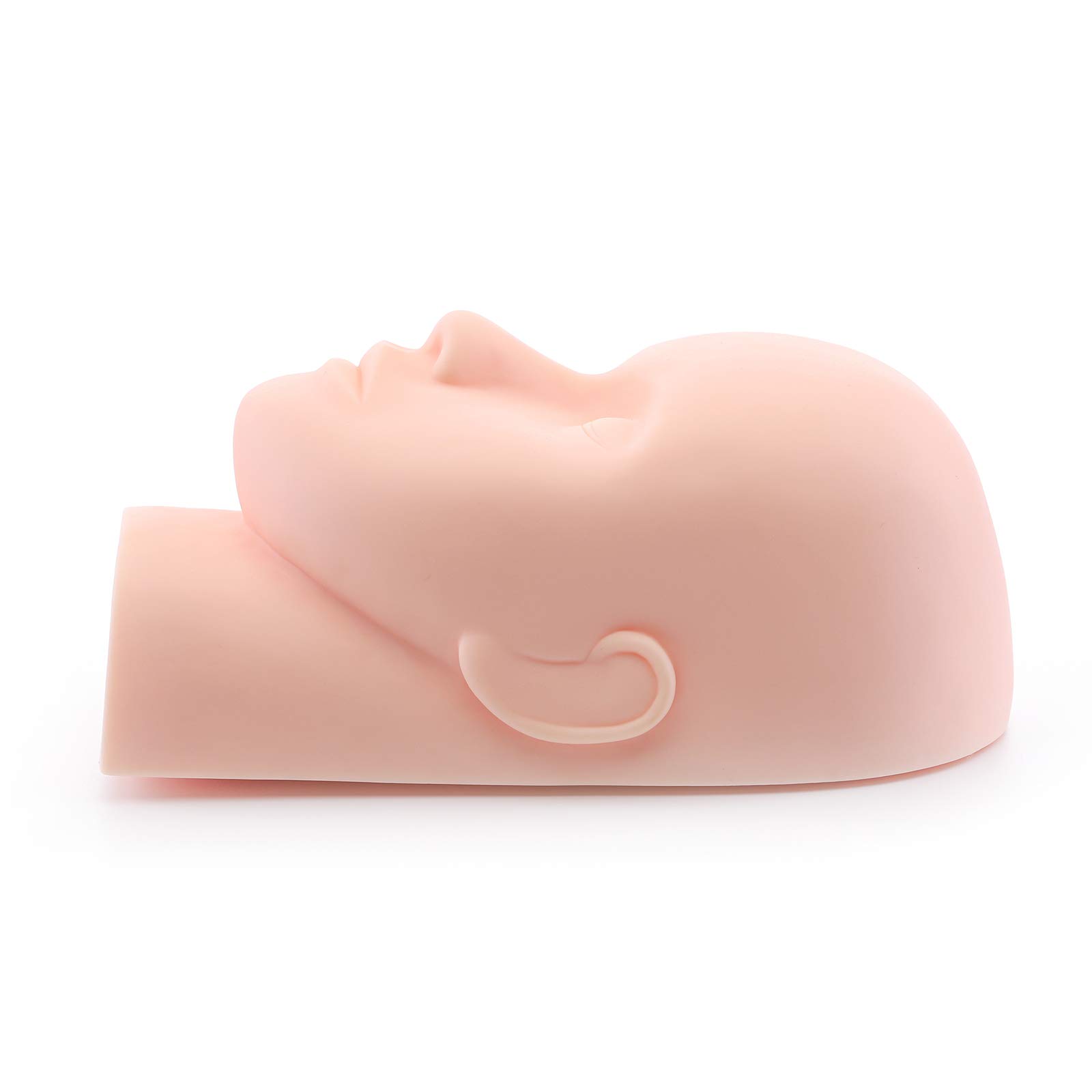 Foraineam 4-Pack Practice Training Head Rubber Cosmetology Mannequin Doll Face Head For Eyelashes Makeup Massage Practice