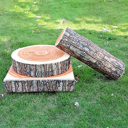Throw Pillow, Creative Simulation Cylinder Tree Stump Shaped Throw Pillow Cushion Home Decor Brown